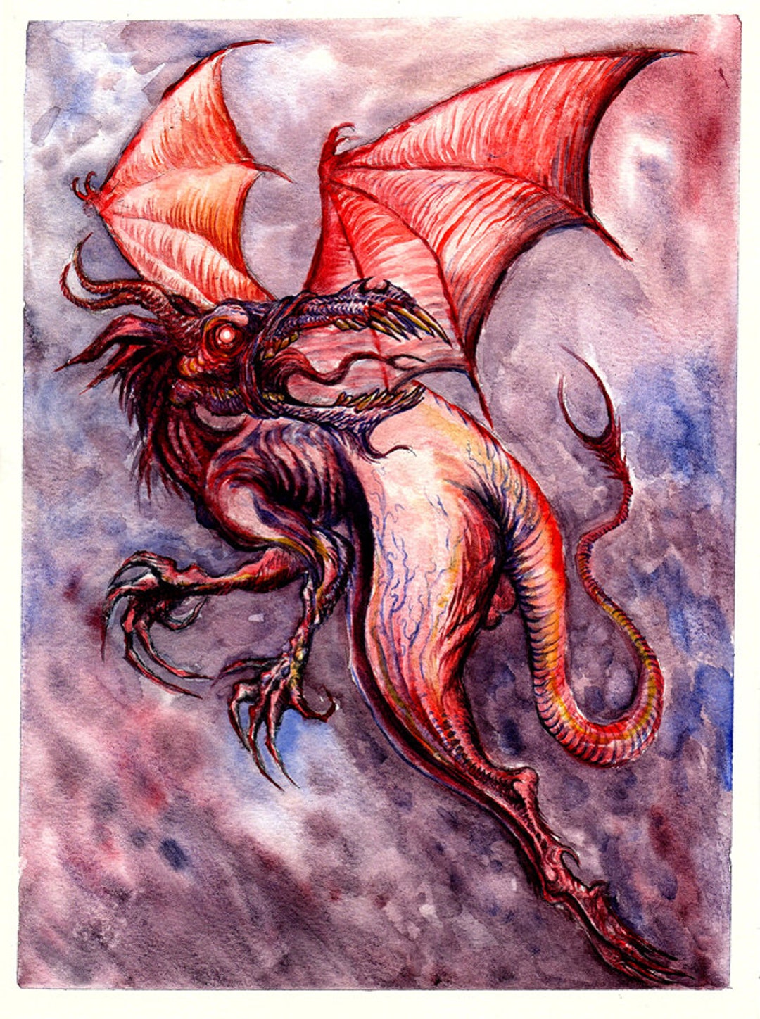 Grong Grong Cryptid Original Watercolor painting - Etsy Italia