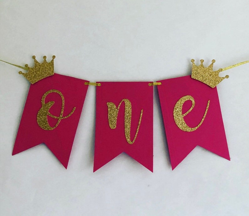 Princess Party.one Bunting.highchair Bunting.1st Birthday Bunting ...