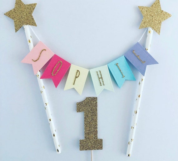 Topper de 1er cumpleaños Personalizado Bollo de pastel | Etsy España