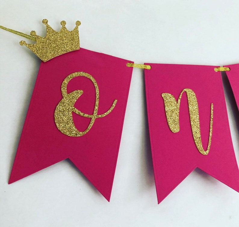 Princess Party.one Bunting.highchair Bunting.1st Birthday - Etsy