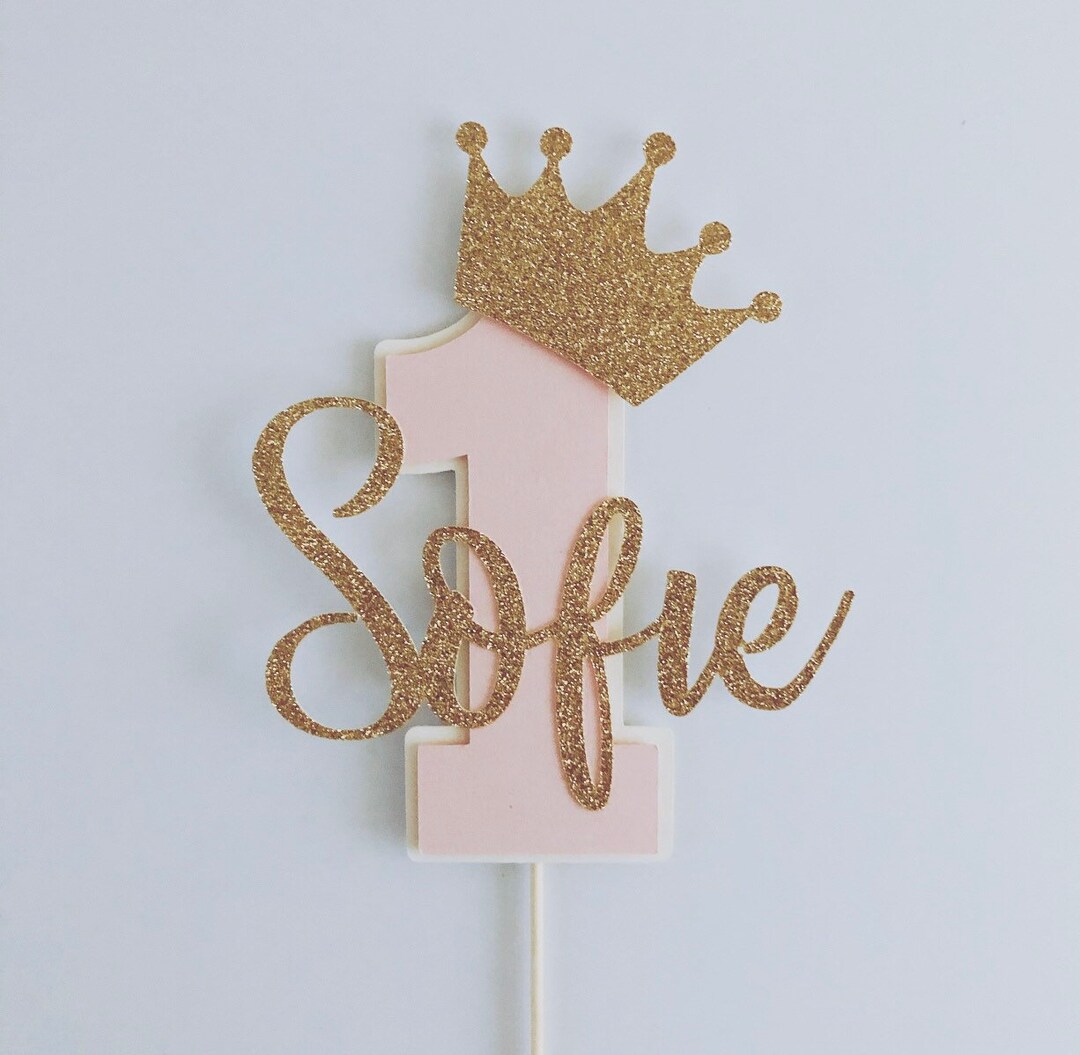 One Cake Topper, 1st Birthday Cake Topper, Custom Cake Topper, Girls ...