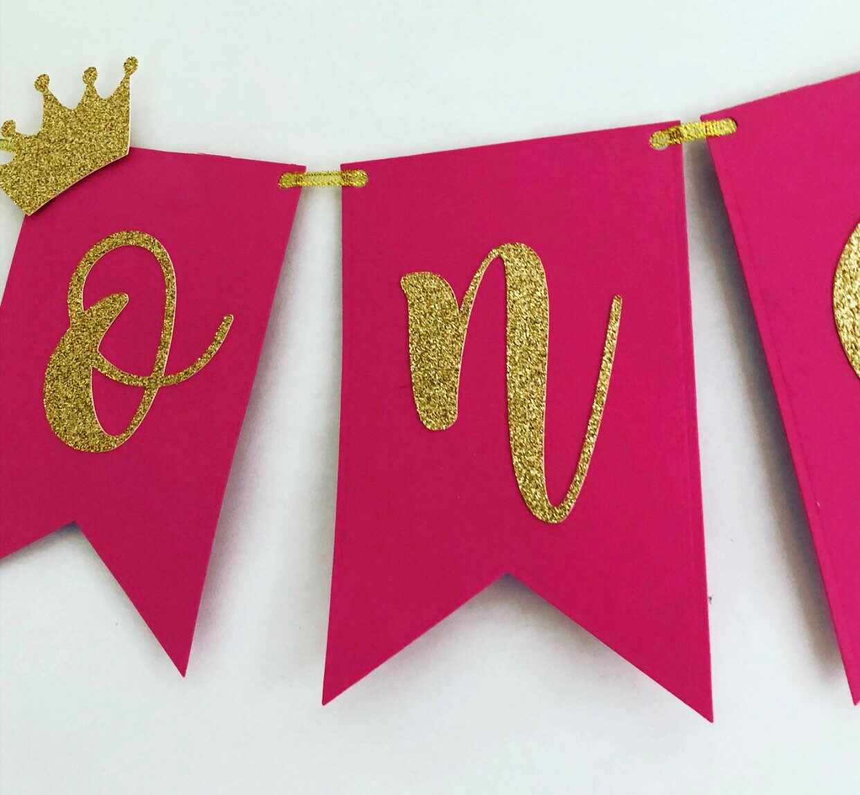 Princess Party.one Bunting.highchair Bunting.1st Birthday | Etsy