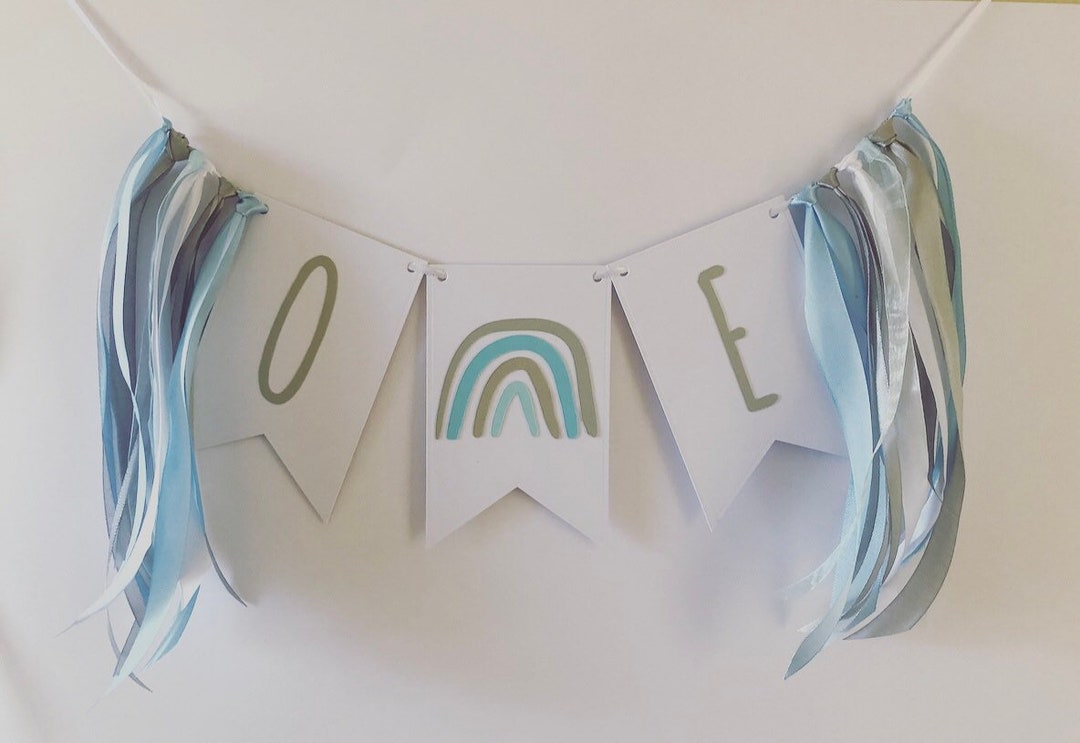 Pastel Rainbow First Birthday Banner, Highchair Garland, Boho Rainbow ...
