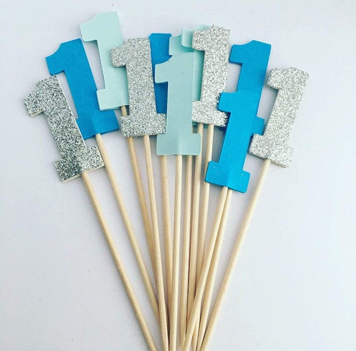 Boys 1st Birthday Cupcake Toppers Number One Cupcake Toppers | Etsy