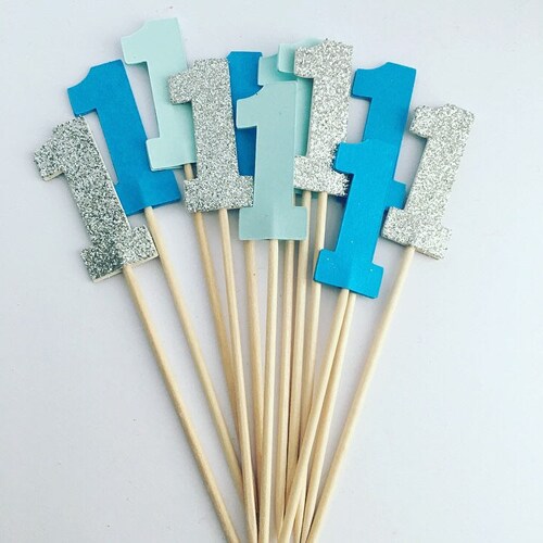 Boys 1st Birthday Cupcake Toppers Number One Cupcake Toppers - Etsy UK