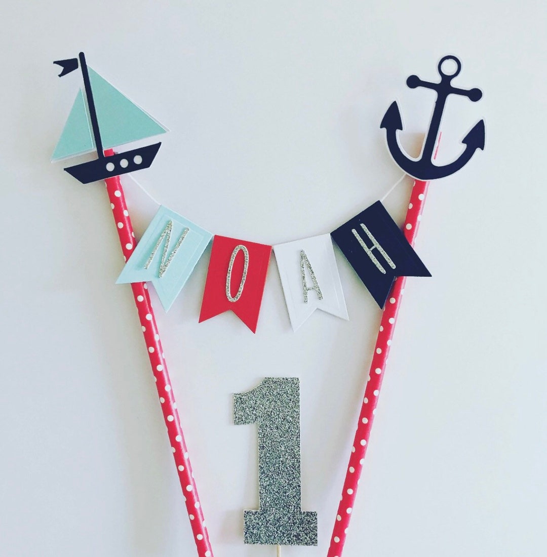 Nautical Cake Topper, Nautical Cake Bunting. Sailing Birthday, Nautical ...