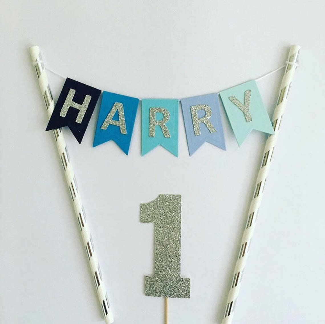 Personalized Boys Cake Topper Boys Cake Bunting Custom Cake | Etsy