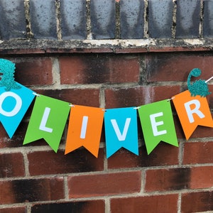 Dinosaur Bunting Dinosaur Banner Custom Personalised Personalized ...