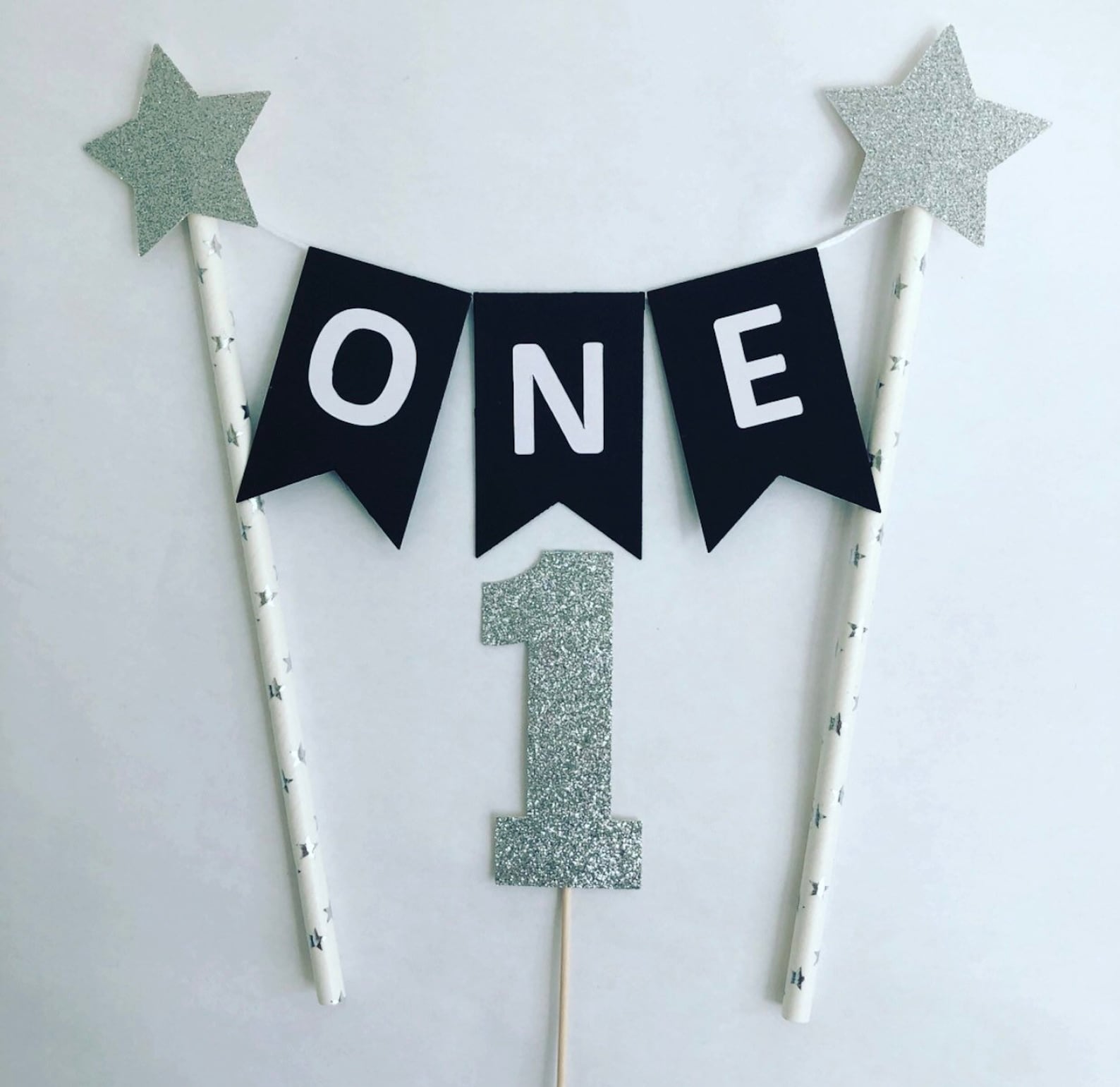 1st Birthday Cake Topper Black and white Cake Topper 1st | Etsy