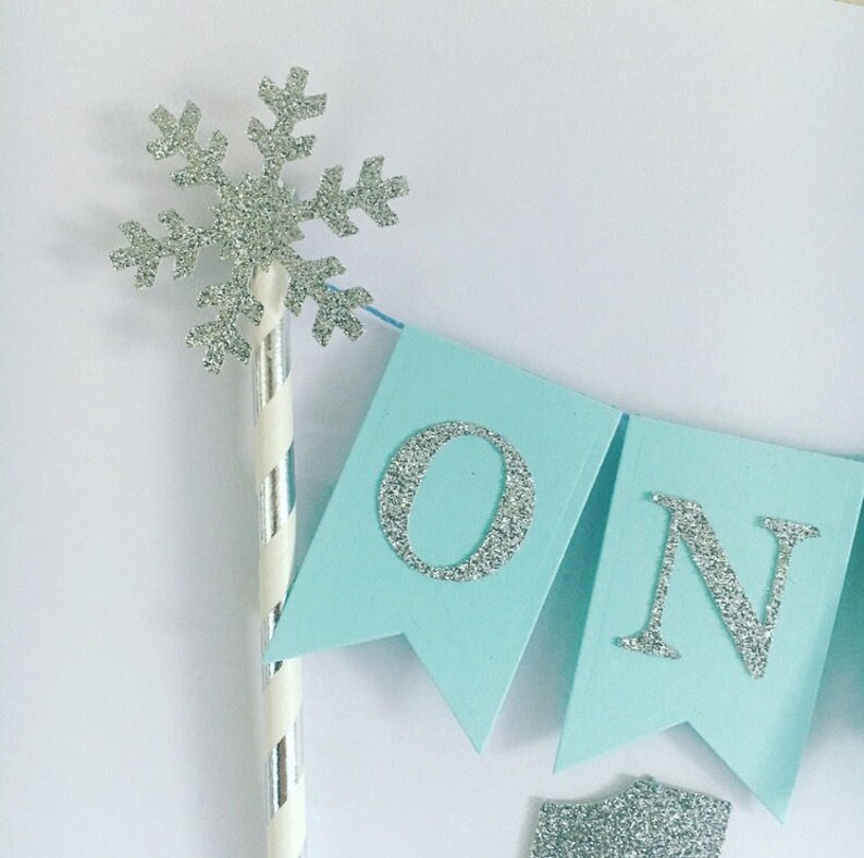 First Birthday Cake Topper Blue and Silver Cake Bunting Winter ...