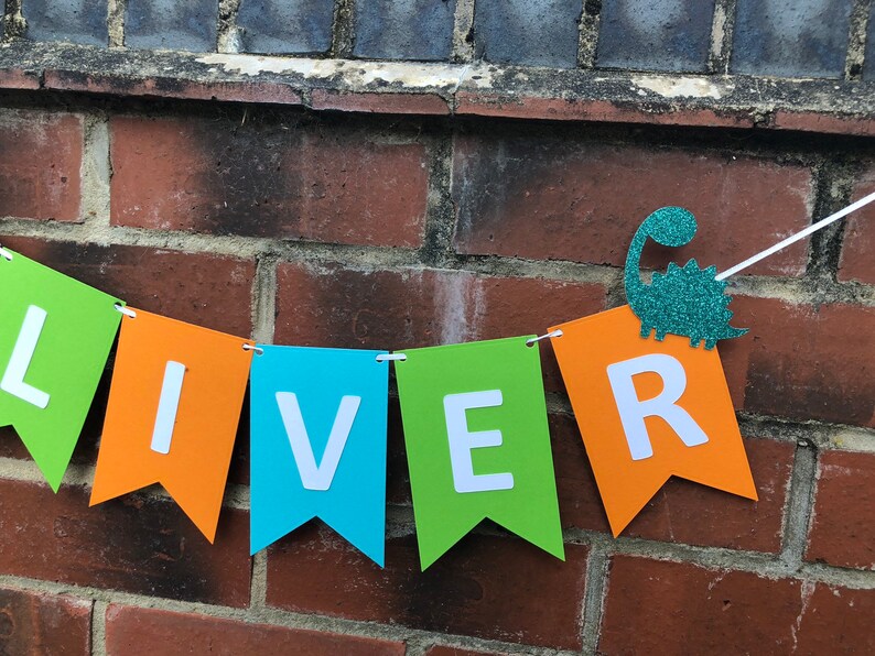 Dinosaur Bunting Dinosaur Banner Custom Personalised - Etsy