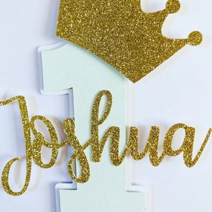 Custom, Personalised Cake Topper, One Cake Topper, Crown Cale Topper ...