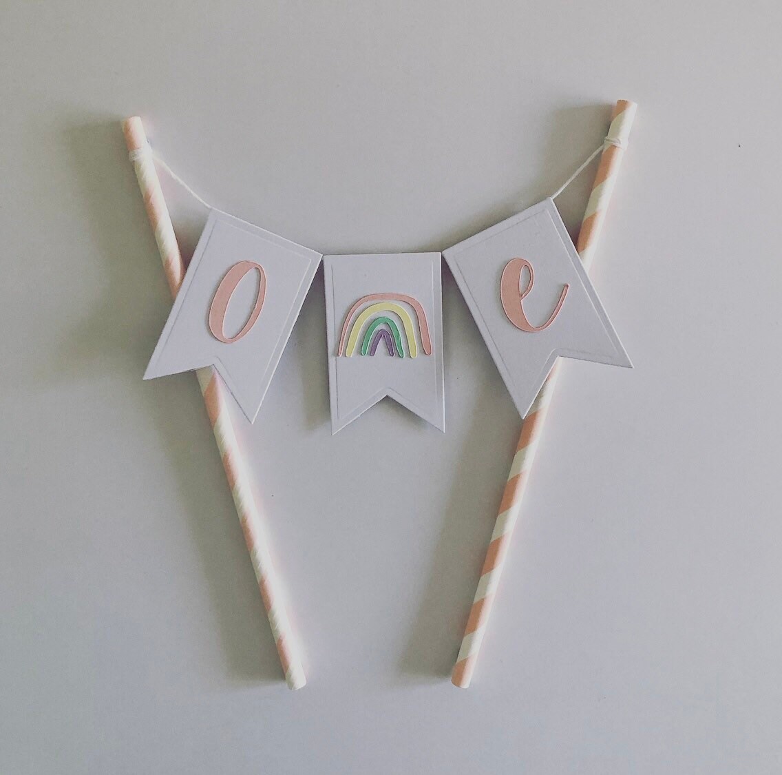 Custom Cake Bunting Boho party boho rainbow cake topper | Etsy