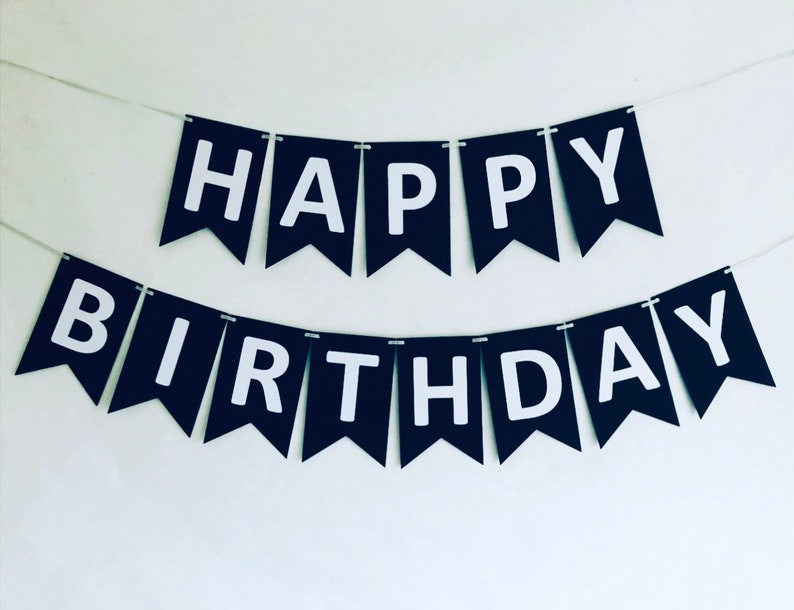 Happy Birthday Banner Birthday Bunting Black and White - Etsy UK