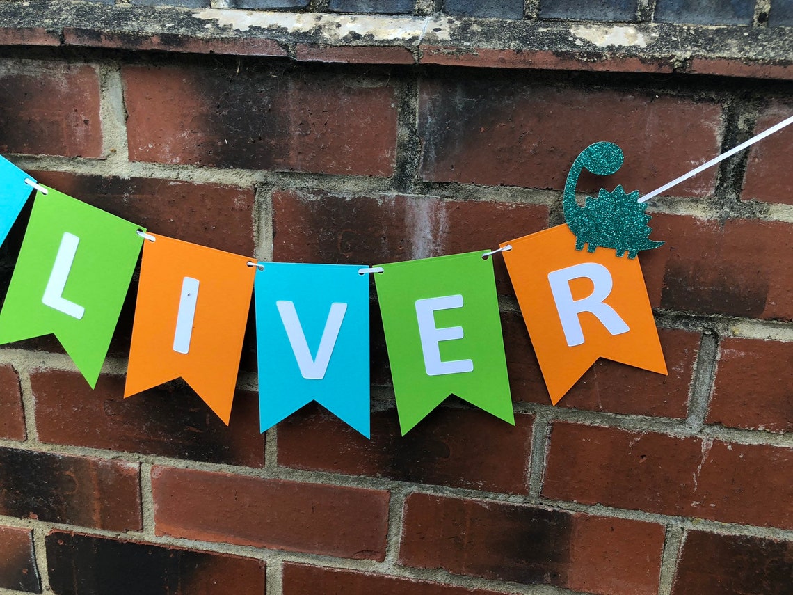 Dinosaur Bunting Dinosaur Banner Custom Personalised Personalized ...