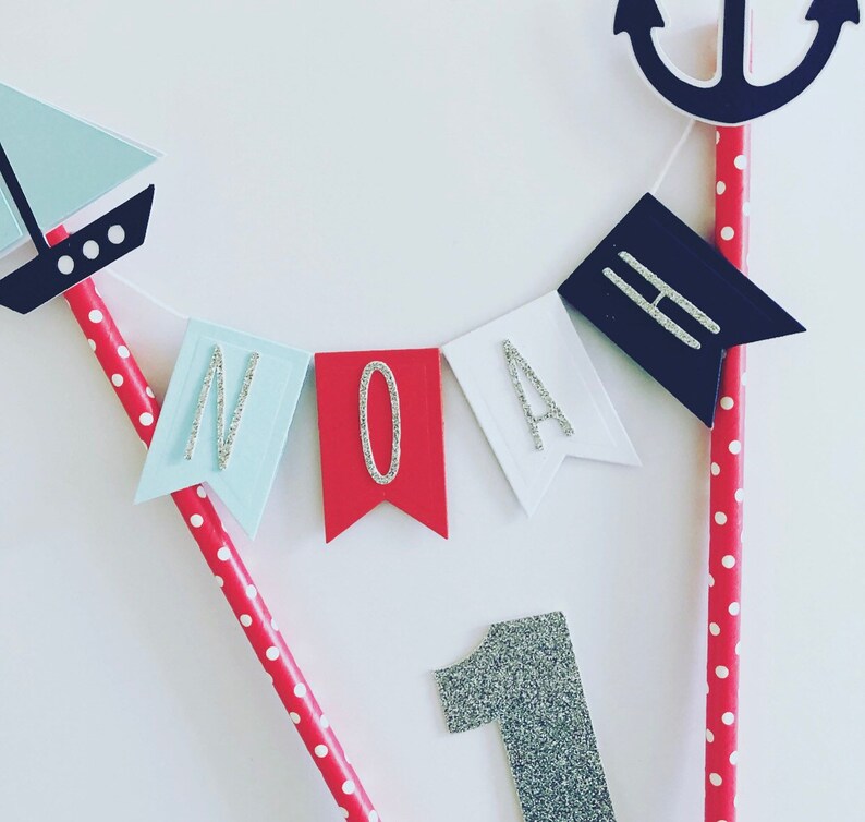 Nautical Cake Topper Nautical Cake Bunting. Sailing Birthday | Etsy