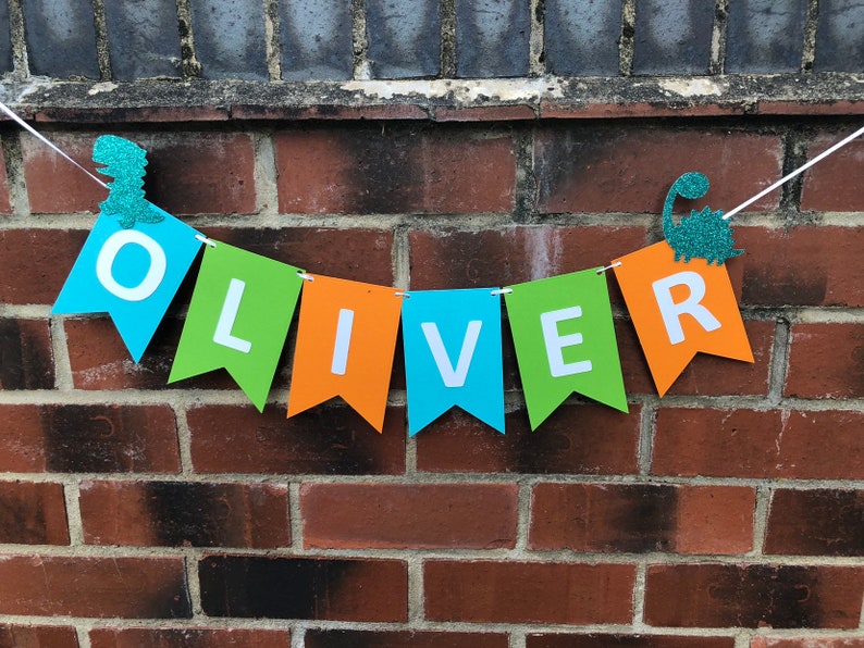 Dinosaur Bunting Dinosaur Banner Custom Personalised - Etsy