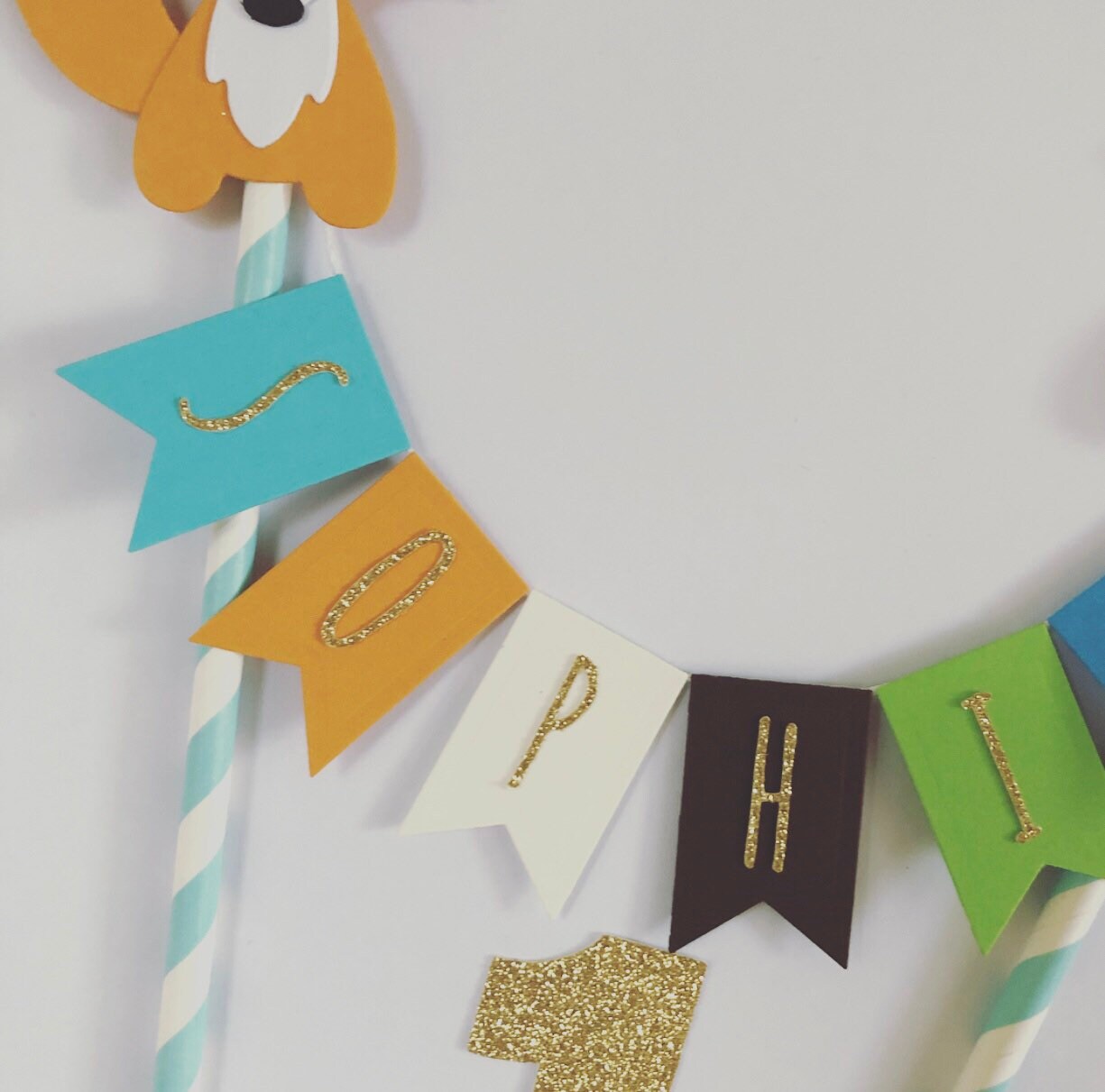 Personalised Custom Fox Cake Topper Fox Bunting Woodland Fox - Etsy