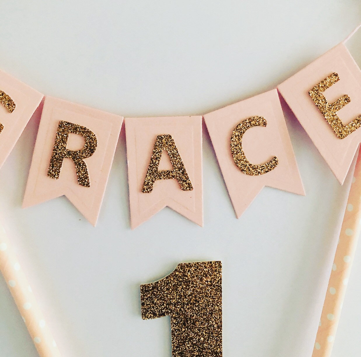 Princess Cake Topper Princess Cake Bunting Pink & Rose Gold. - Etsy