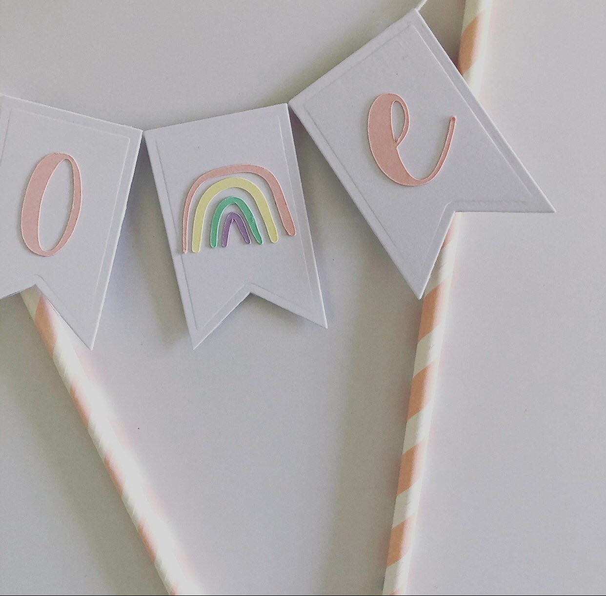 Custom Cake Bunting, Boho Party, Boho Rainbow Cake Topper, Cake Topper ...