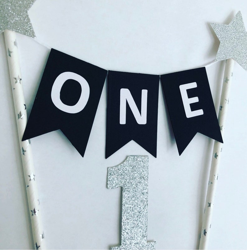 1st Birthday Cake Topper Black and White Cake Topper 1st - Etsy