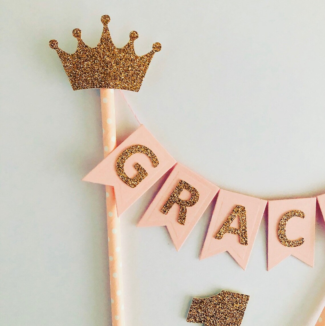 Princess Cake Topper Princess Cake Bunting Pink & Rose Gold. | Etsy