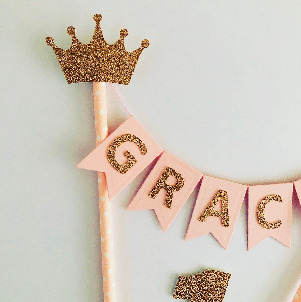 Princess Cake Topper Princess Cake Bunting Pink & Rose Gold. - Etsy