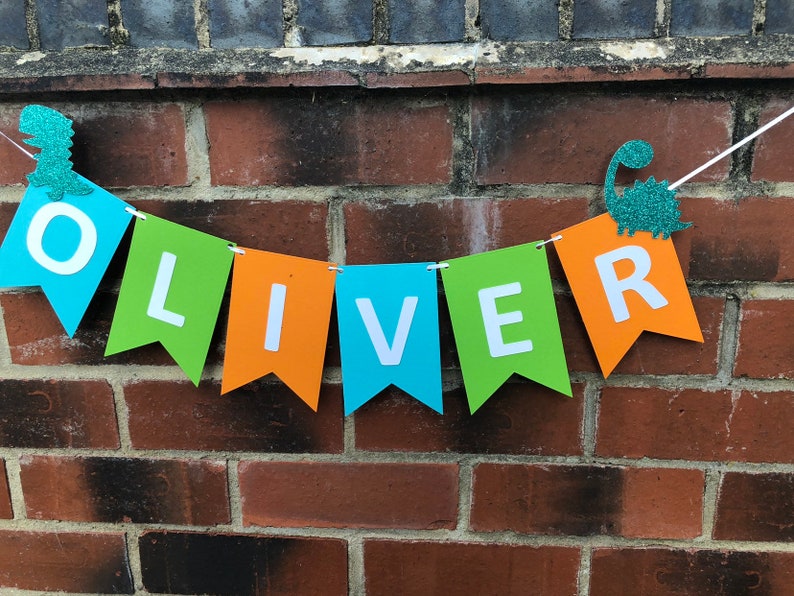 Dinosaur Bunting Dinosaur Banner Custom Personalised Personalized ...