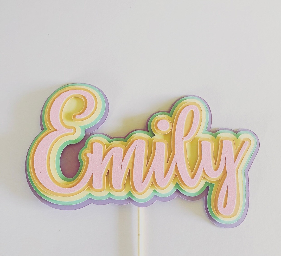 Custom Handmade Pastel Rainbow Cake Topper, Personalised, Personalized ...