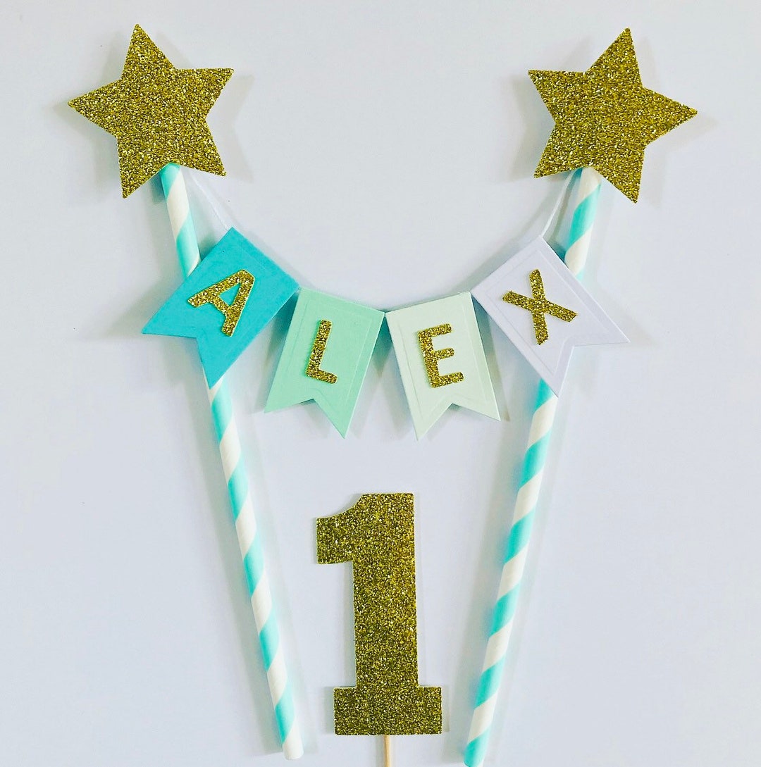 Personalized Boys Cake Topper Boys Cake Bunting Custom Cake Topper ...