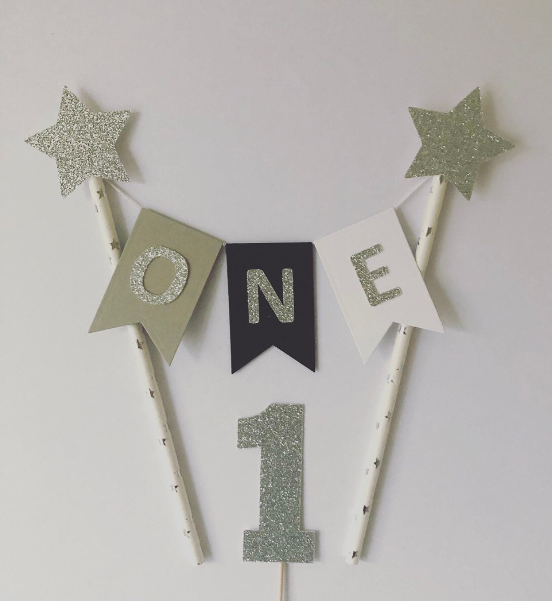 First Birthday Cake Topper 1st Birthday Topper Navy Gray White | Etsy