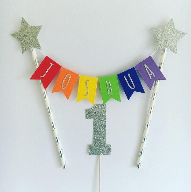 Glitter cake topperRainbow cake topperrainbow partycircus | Etsy