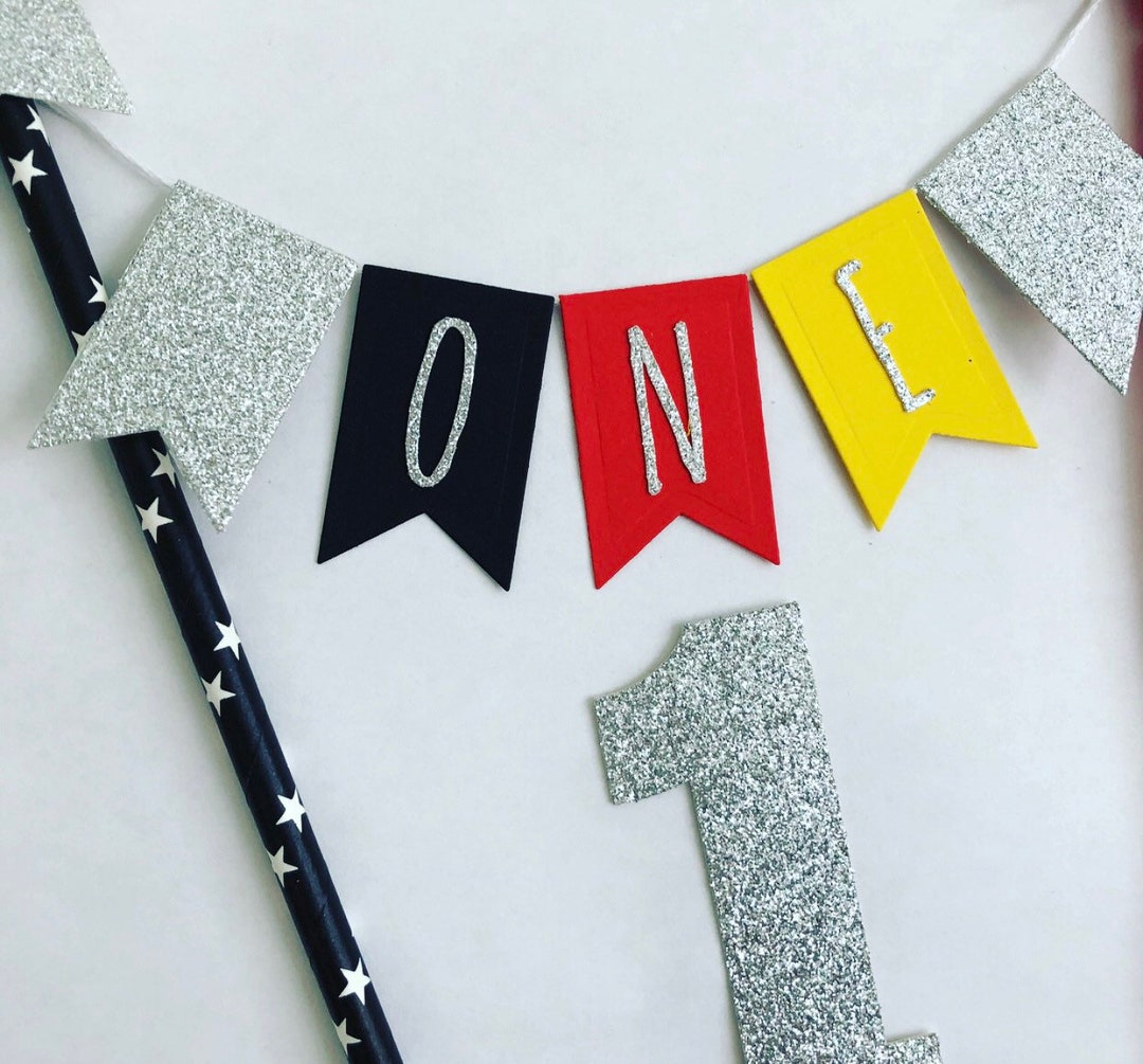 First Birthday Cake Topper 1st Birthday Cake Bunting Cake Topper 1st ...