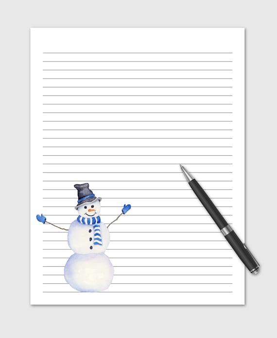 Snowman Writing Paper