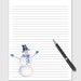 Printable Stationery Watercolor Snowman, Writing Paper Download, 8.5x11 ...