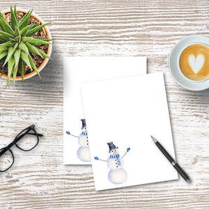 Printable Stationery Watercolor Snowman, Writing Paper Download, 8.5x11 ...