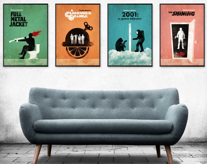 Stanley Kubrick Minimalist Movie Poster Set, the Shining, Full Metal ...