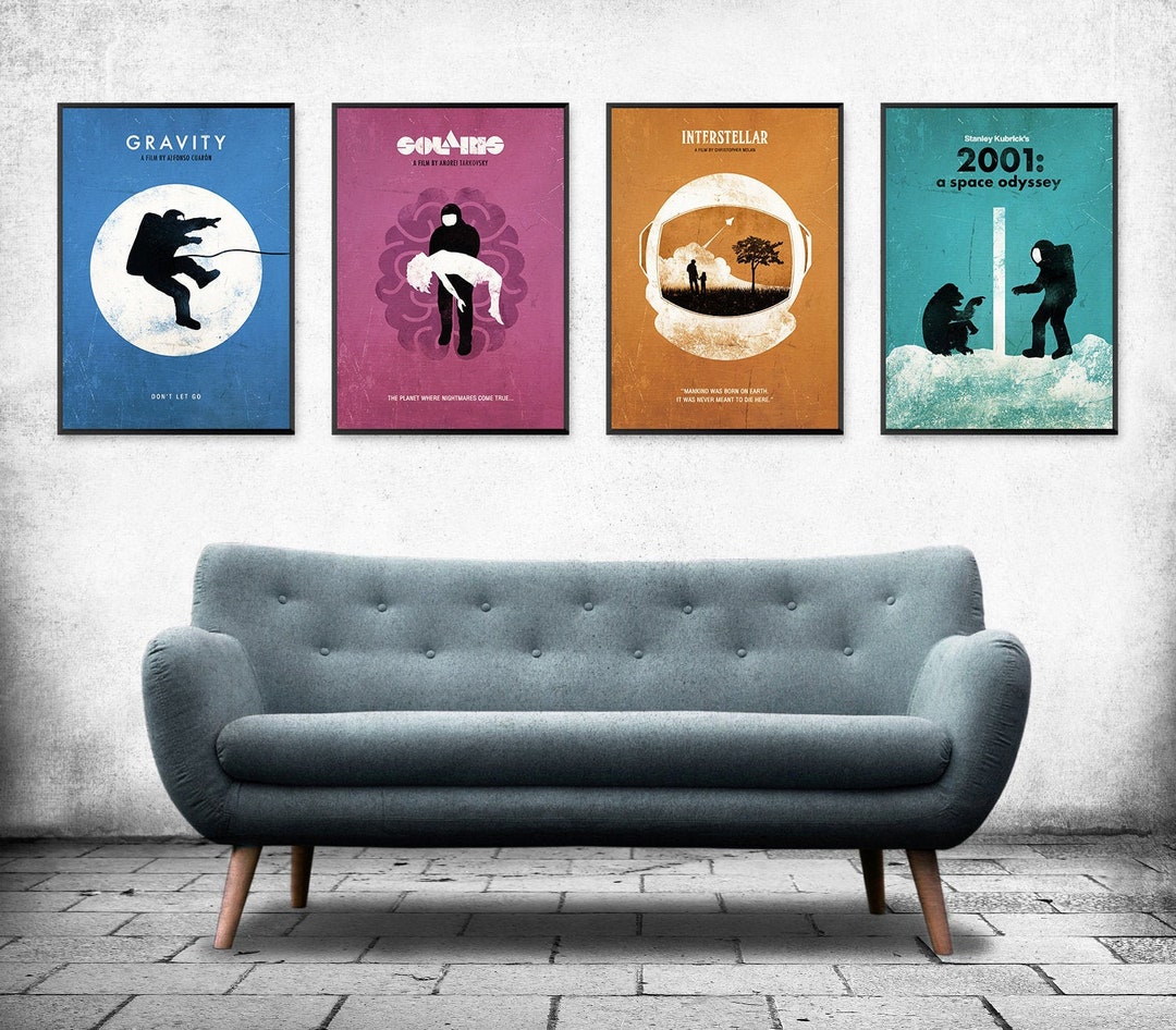 Best Space Movies Minimalist Poster Set, Solaris, Gravity, 2001 A Space ...