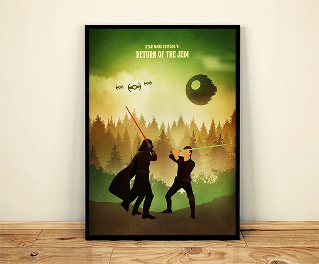 Vintage Star Wars Episode 6 Minimalistisches Filmplakat, Die Rückkehr ...