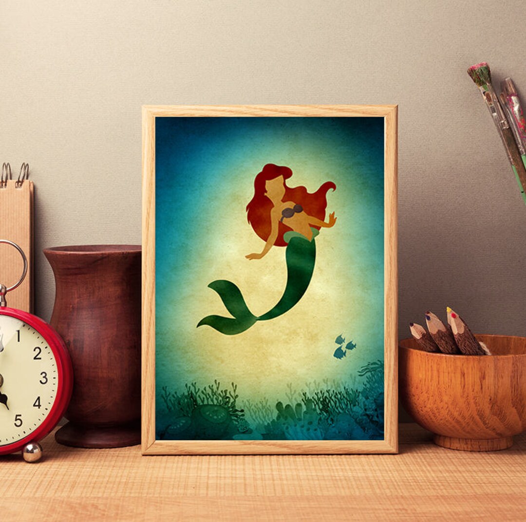 Walt Disney Ariel Minimalist Movie Poster, Princess Ariel Artwork - Etsy