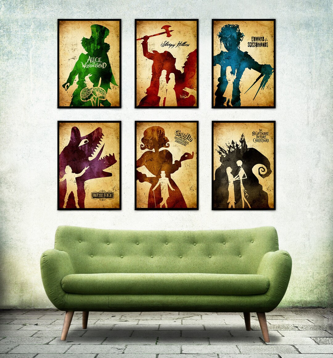 Tim Burton Collection Minimalist Poster Set / Beetlejuice, Sleepy ...