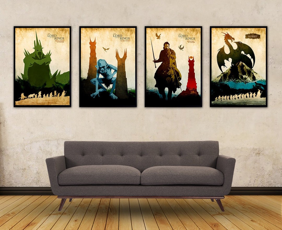 The Lord of the Rings and the Hobbit Movie Poster Set - Etsy