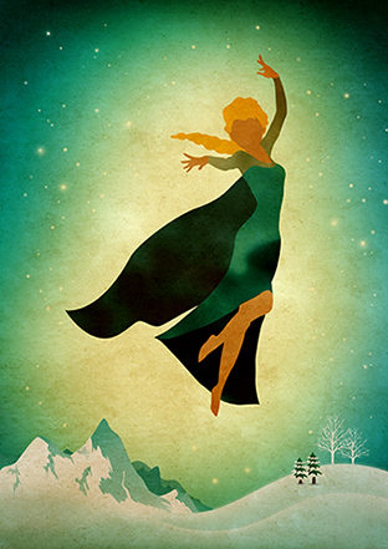 Walt Disney Elsa Minimalist Movie Poster Frozen Elsa Artwork | Etsy