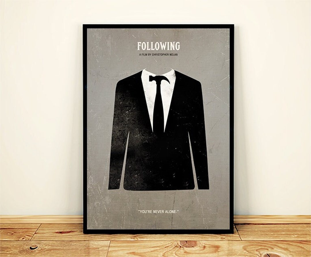 Following Christopher Nolan Minimalist Movie Poster, Movie Art, Vintage ...