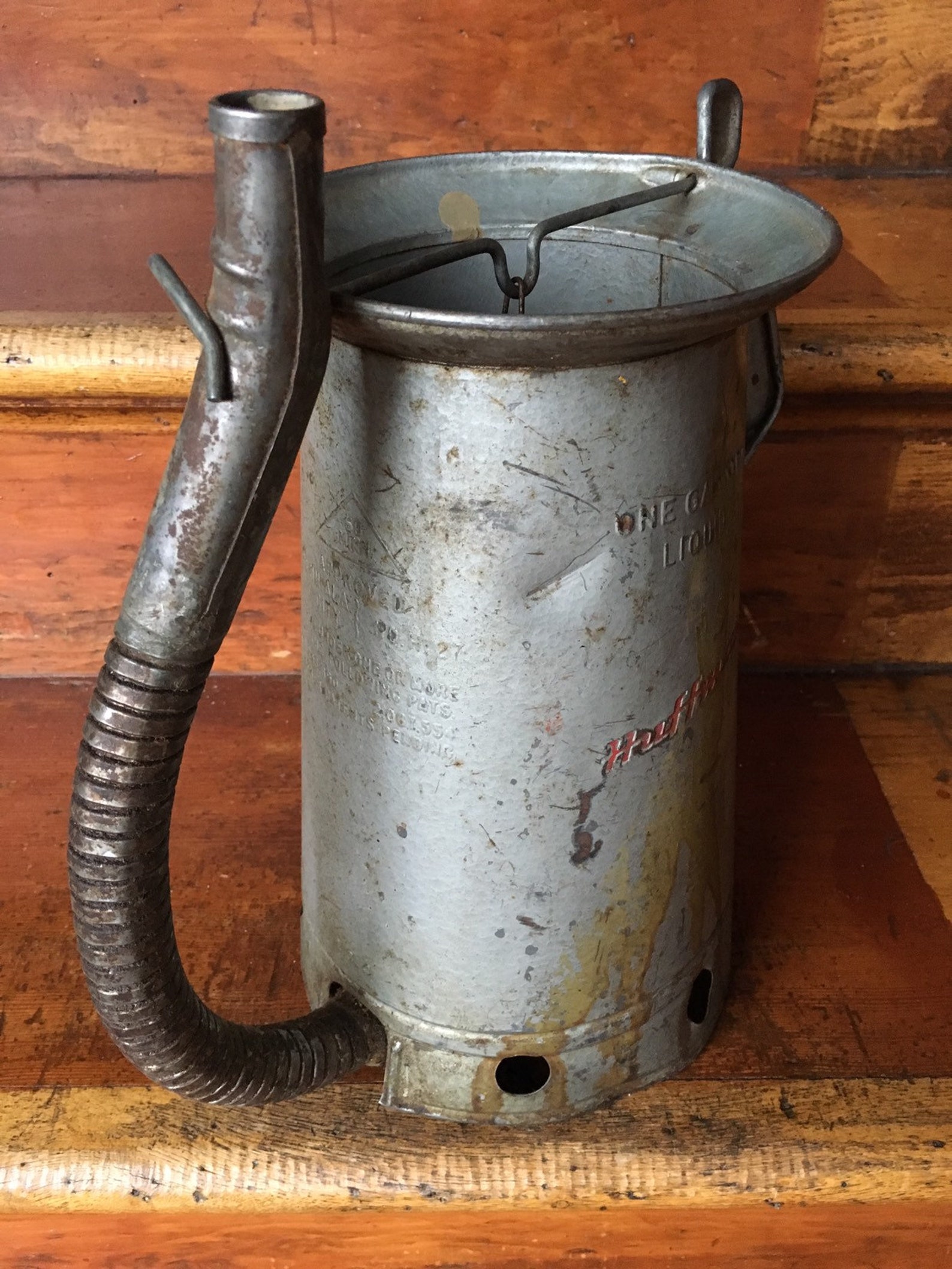 VINTAGE Collectible Old Huffman Metal OIL CAN 1 Gallon | Etsy