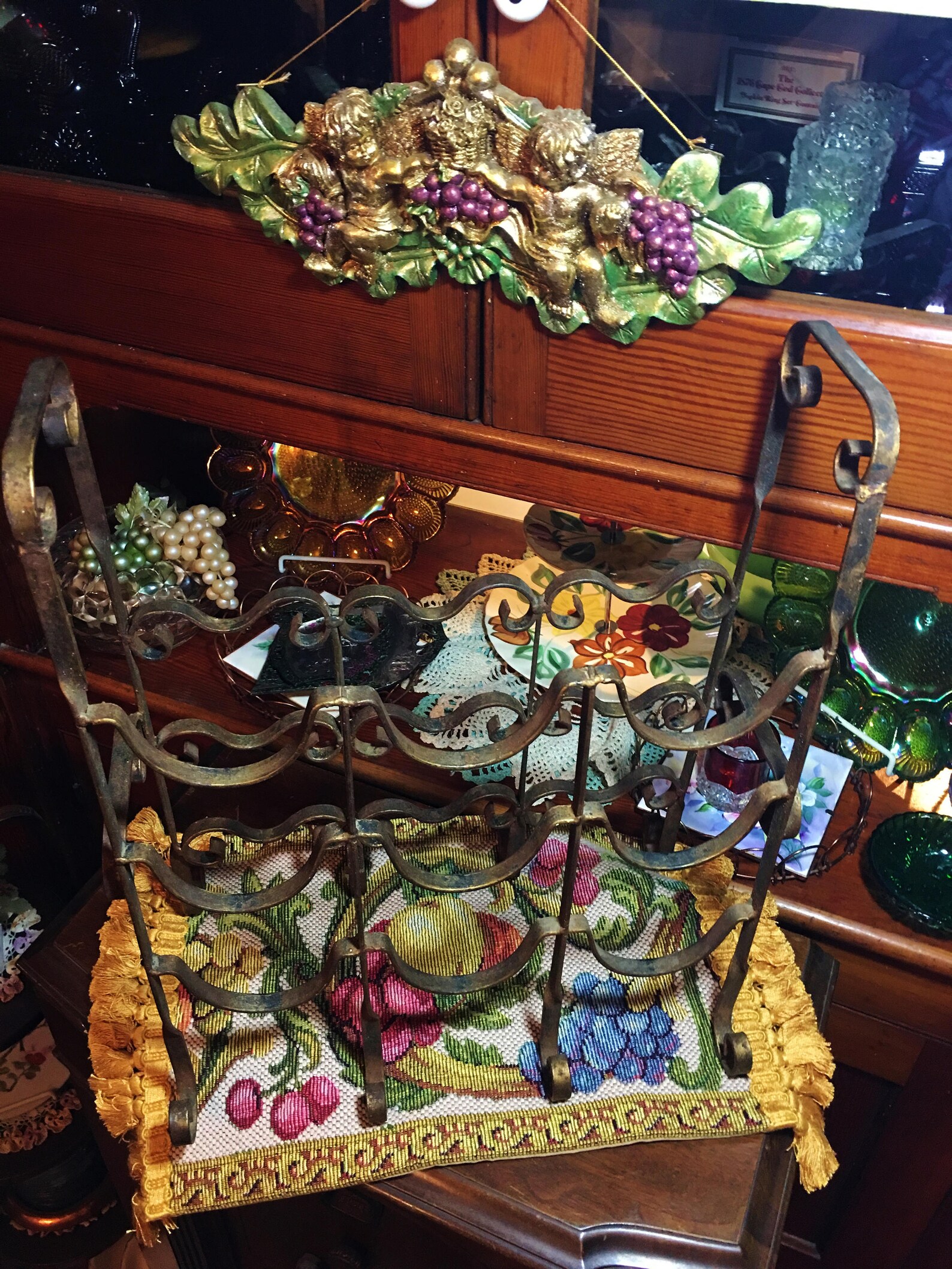 Vintage RUSTIC Metal WINE RACK Made in Mexico Wrought Iron - Etsy