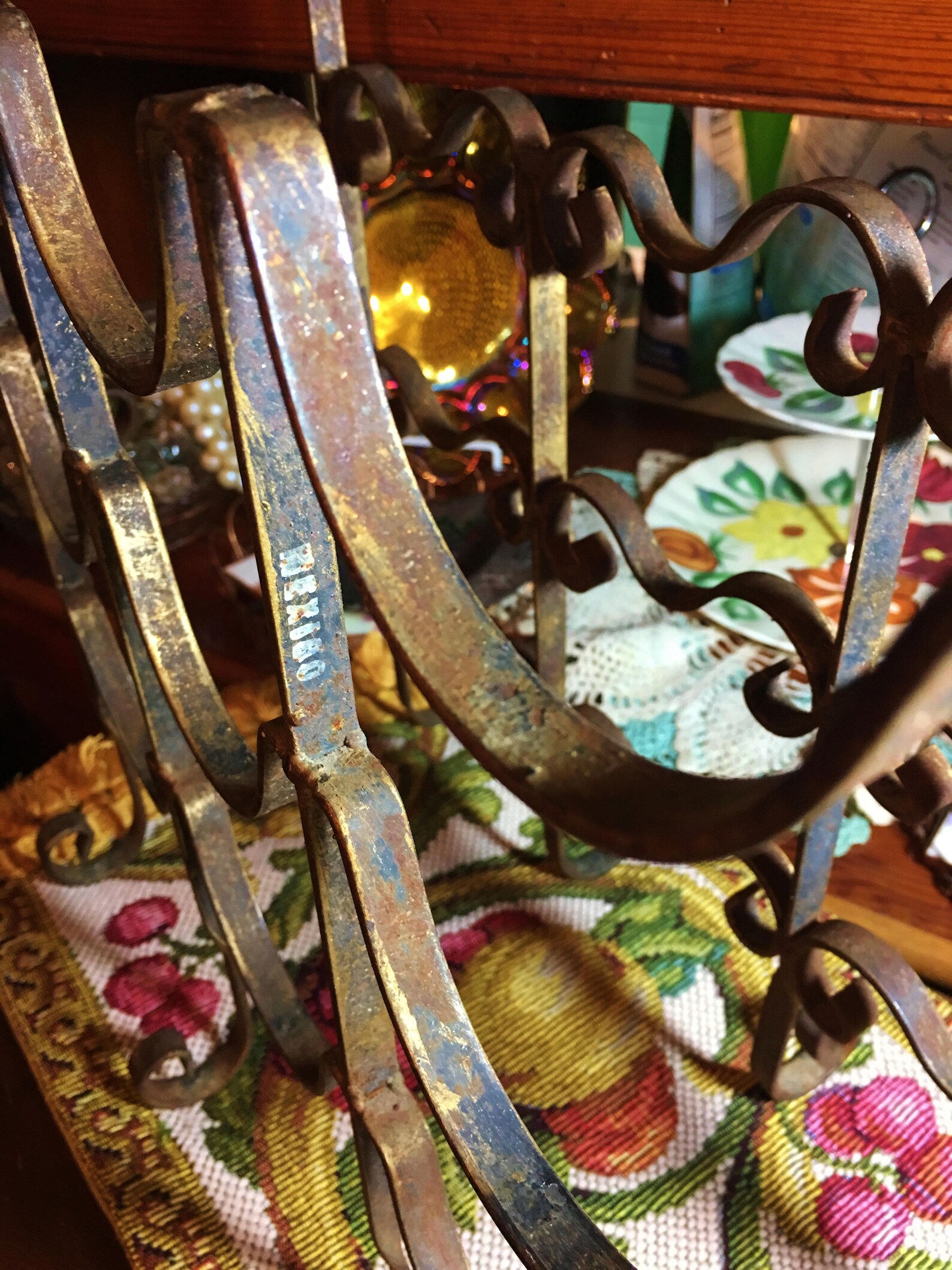 Vintage RUSTIC Metal WINE RACK Made in Mexico Wrought Iron - Etsy