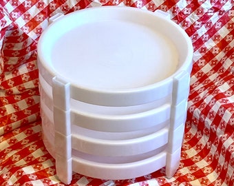 Vintage Tupperware Pie Stacker/divider Rack #511, White Round Set of 2 ...