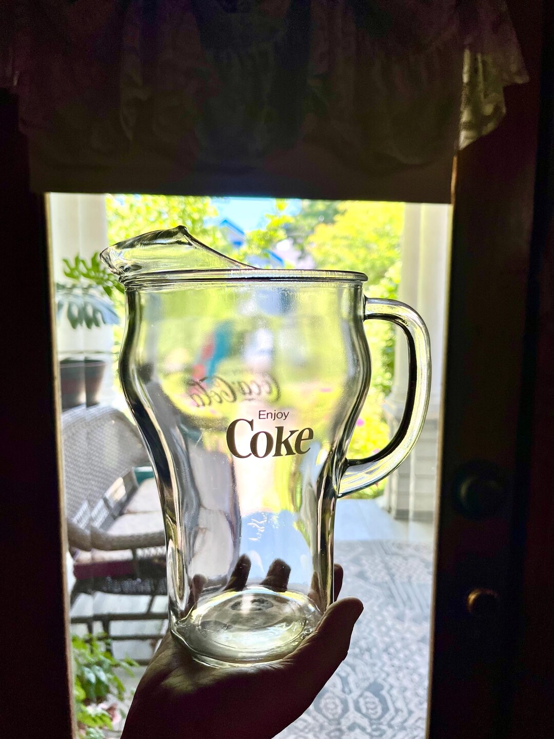 Vintage COCA COLA PITCHER Glass Enjoy Coke Pitcher Old Collectible ...