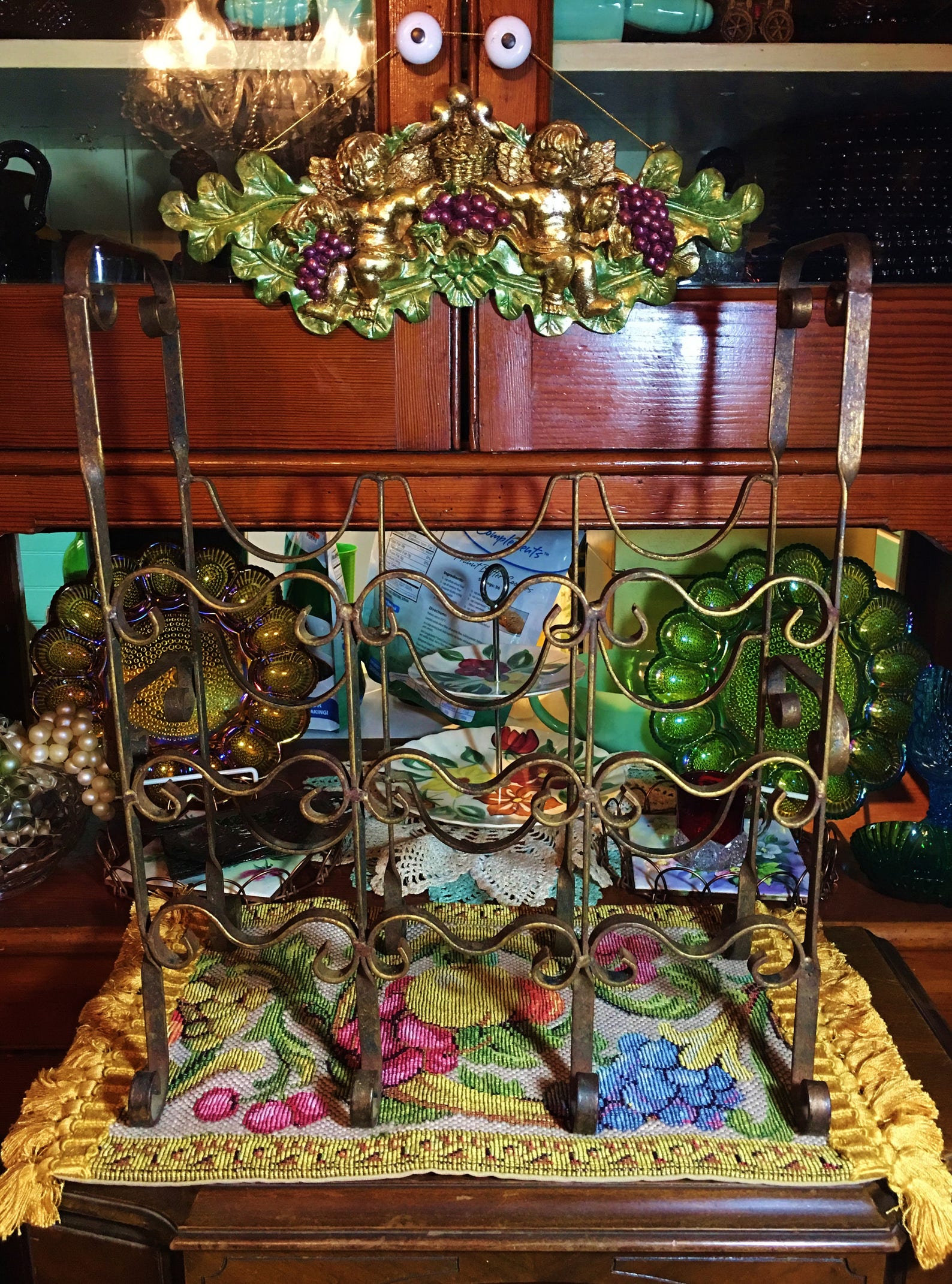 Vintage RUSTIC Metal WINE RACK Made in Mexico Wrought Iron - Etsy